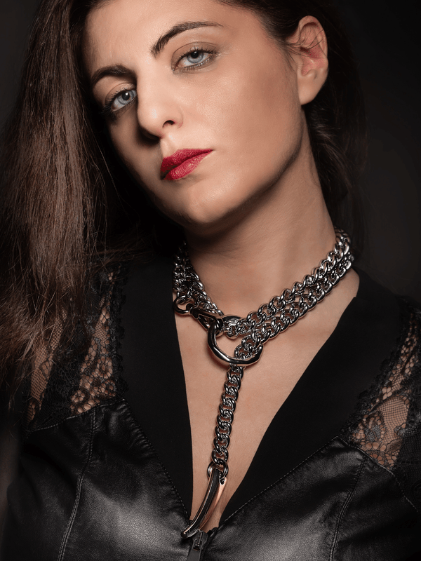 Silver Collar-Inspired Necklace – Long O-Ring Drop Chain | FINERBLACK ...