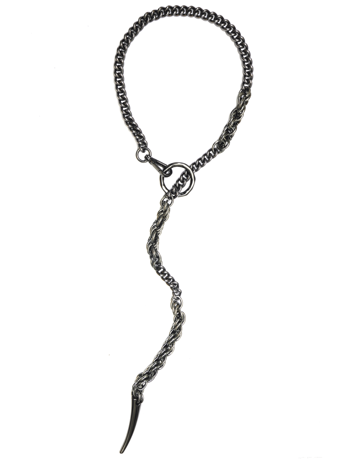 Gunmetal Rope Chain Necklace – Sculptural Gothic Jewelry with Silent ...