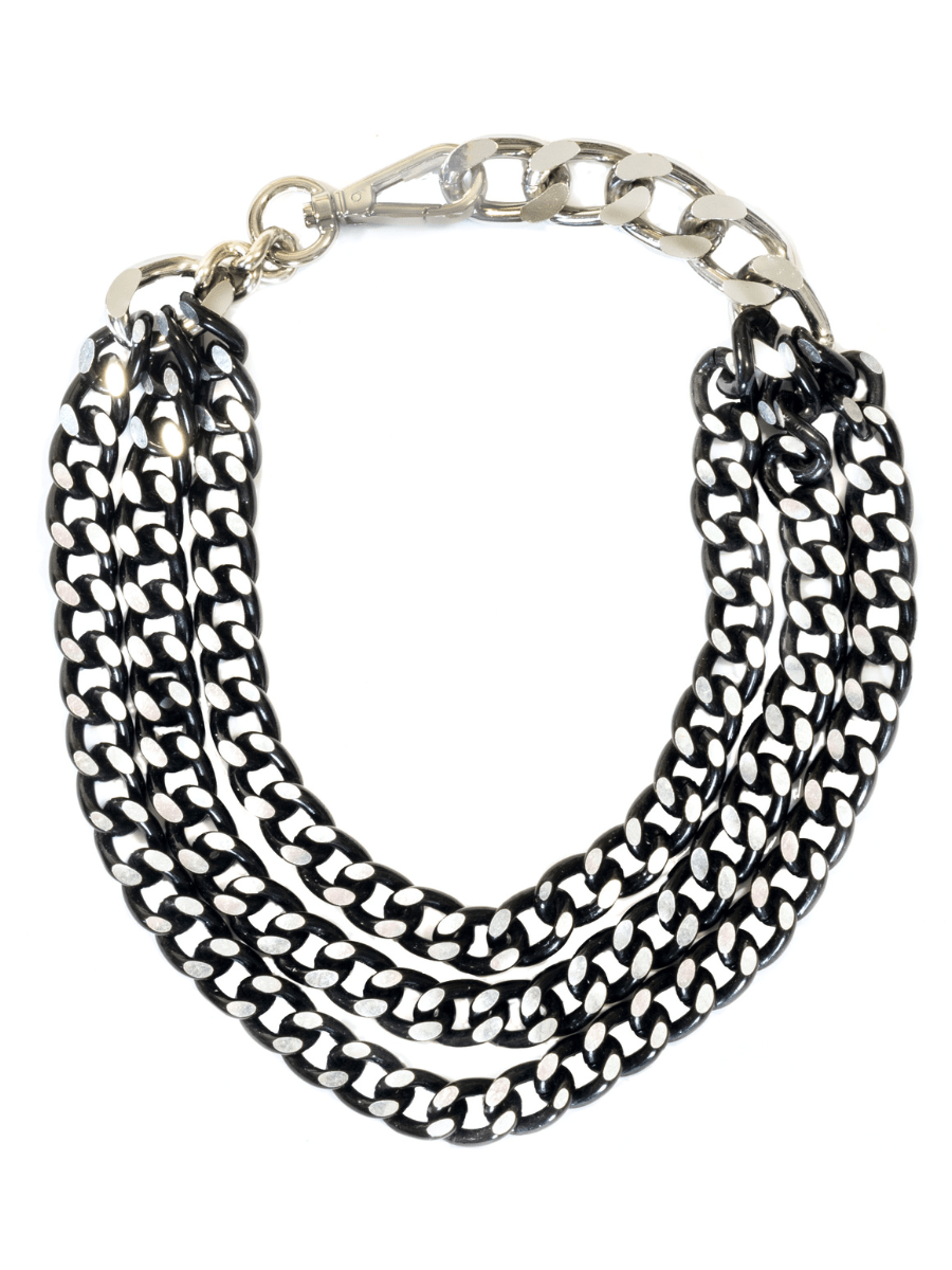 Black Bib Chain Necklace Multi Strand | Shop statement & Gothic jewelry ...